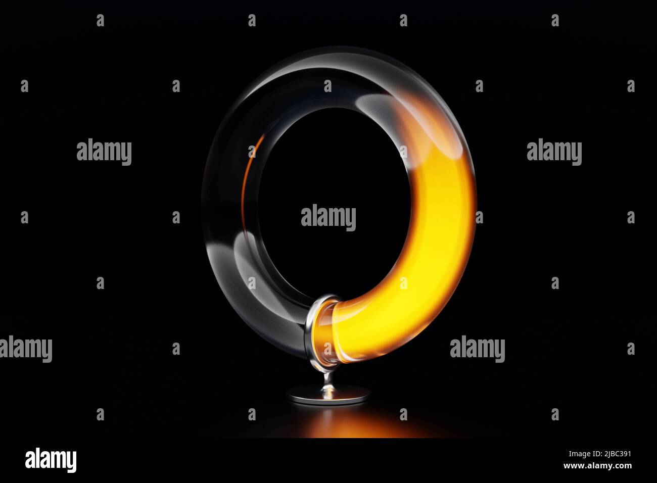 3d illustration round control panel icon. High risk concept on ...