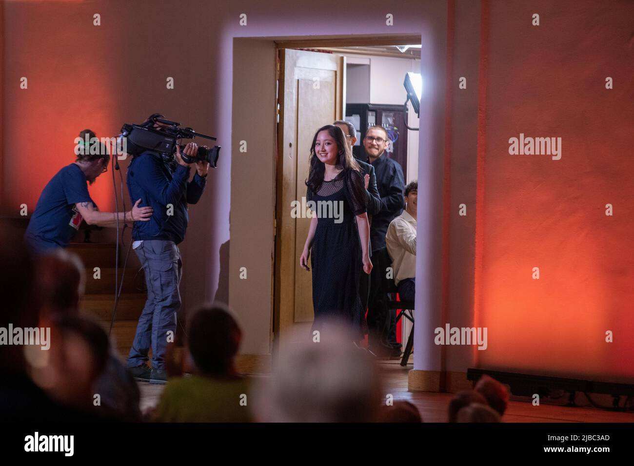 Hayoung Choi enters the stage as she is crowned the winner of the Queen ...
