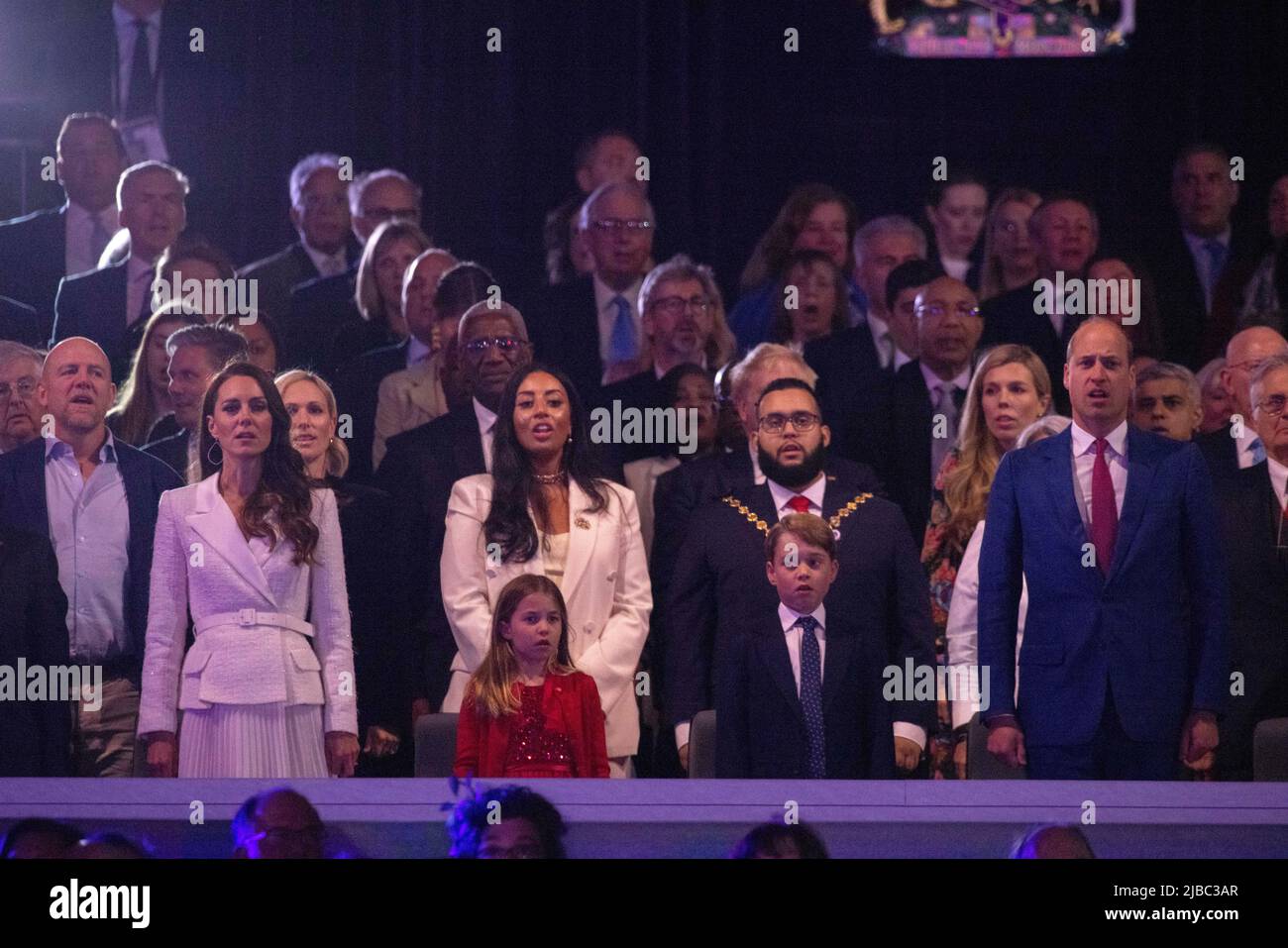 London, UK. 4th June 2022. Members of the Royal family and VIP's enjoy ...