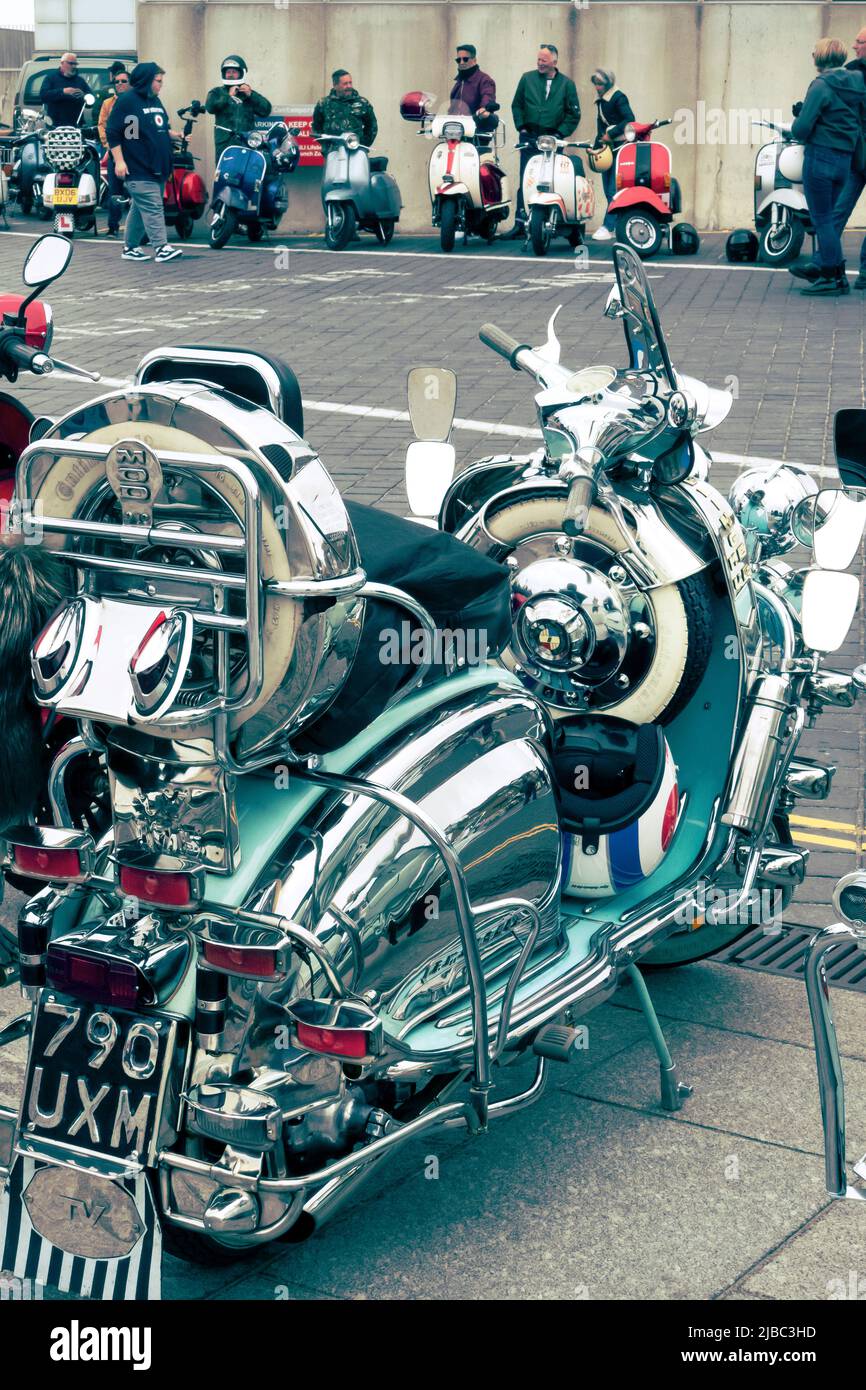 Local Scooter club Platinum Jubilee ride out in Margate Kent UK Stock ...