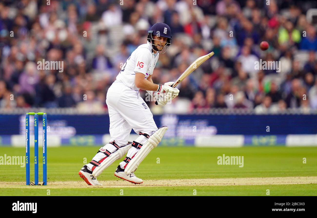 England's Joe Root batting during day four of the First LV= Insurance ...
