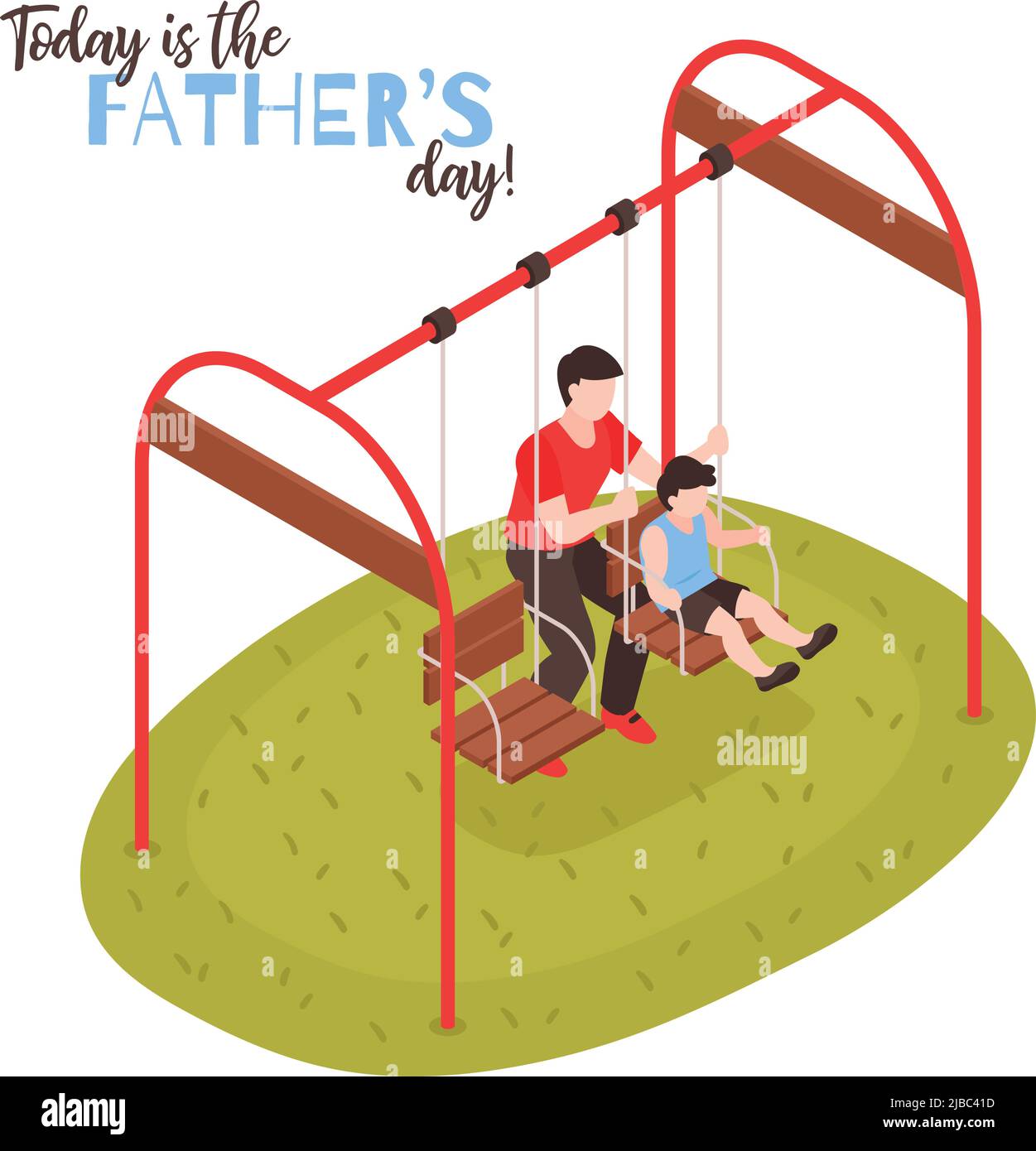 Baby swing dad Stock Vector Images - Alamy