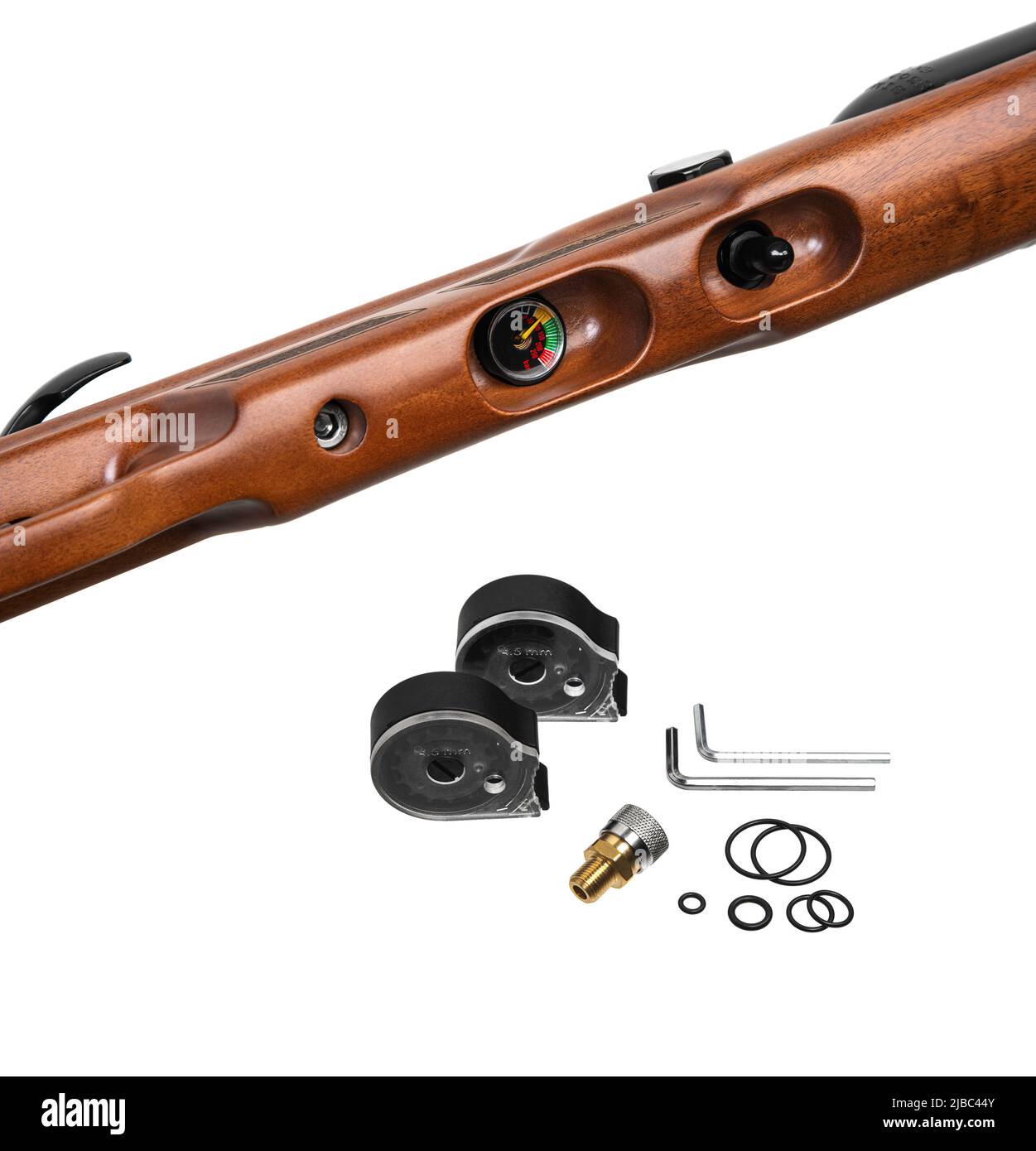 A modern air rifle with a futuristic design. Pneumatic weapons for ...