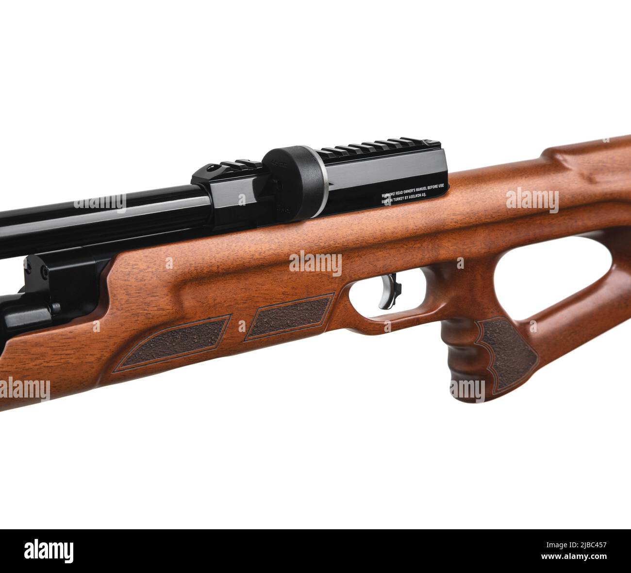 A modern air rifle with a futuristic design. Pneumatic weapons for ...