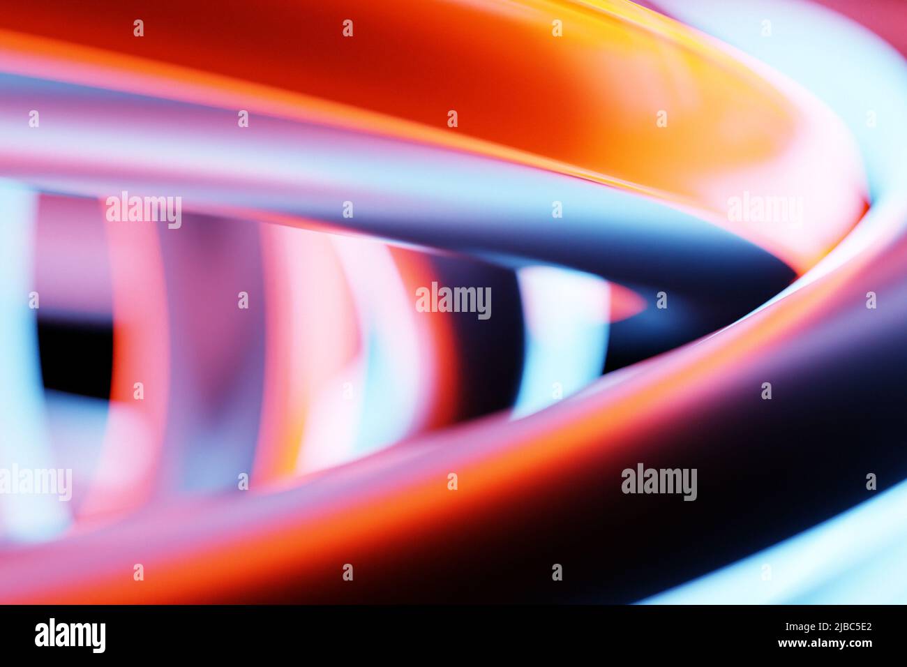 3D illustration of a red and blue torus. Fantastic cell.Simple ...