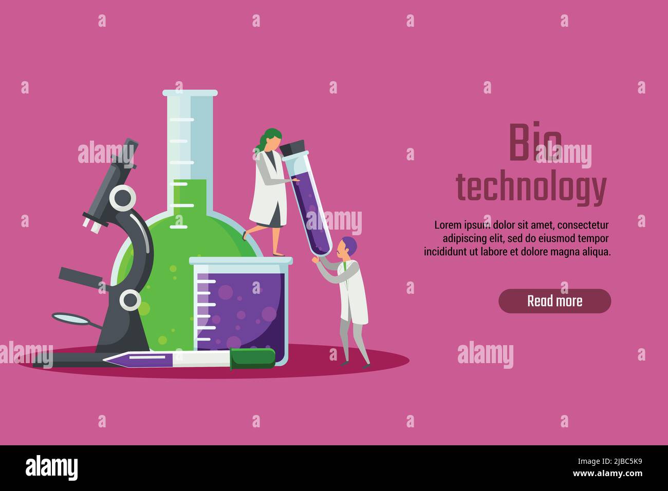 Modern technology background with bio technology symbols flat vector ...