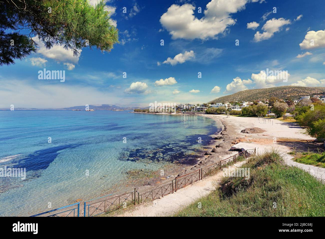 Saronida beach near Athens in Attica, Greece Stock Photo - Alamy