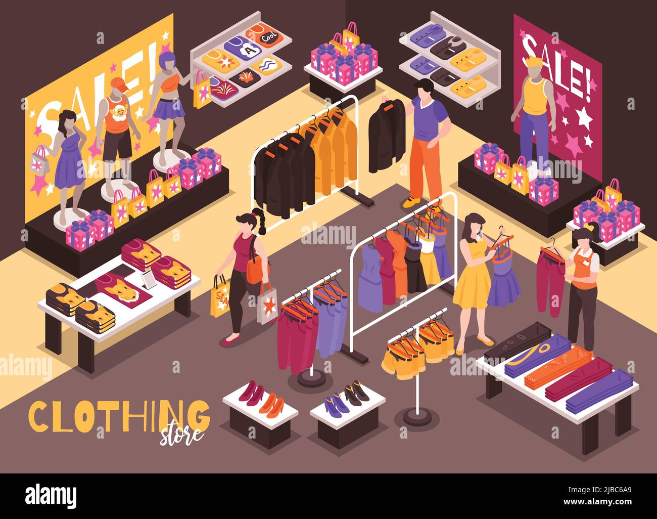 Clothing store customers Stock Vector Images - Alamy