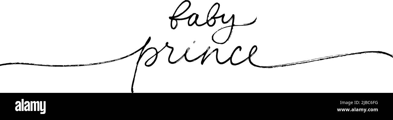 Baby prince hand drawn line vector lettering Stock Vector Image & Art ...