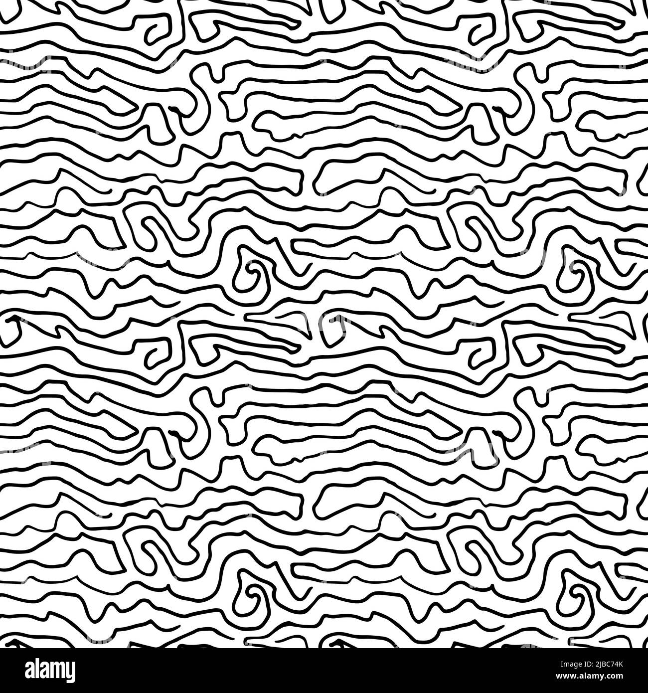 Doodle hand drawn thin lines seamless pattern Stock Vector Image & Art ...