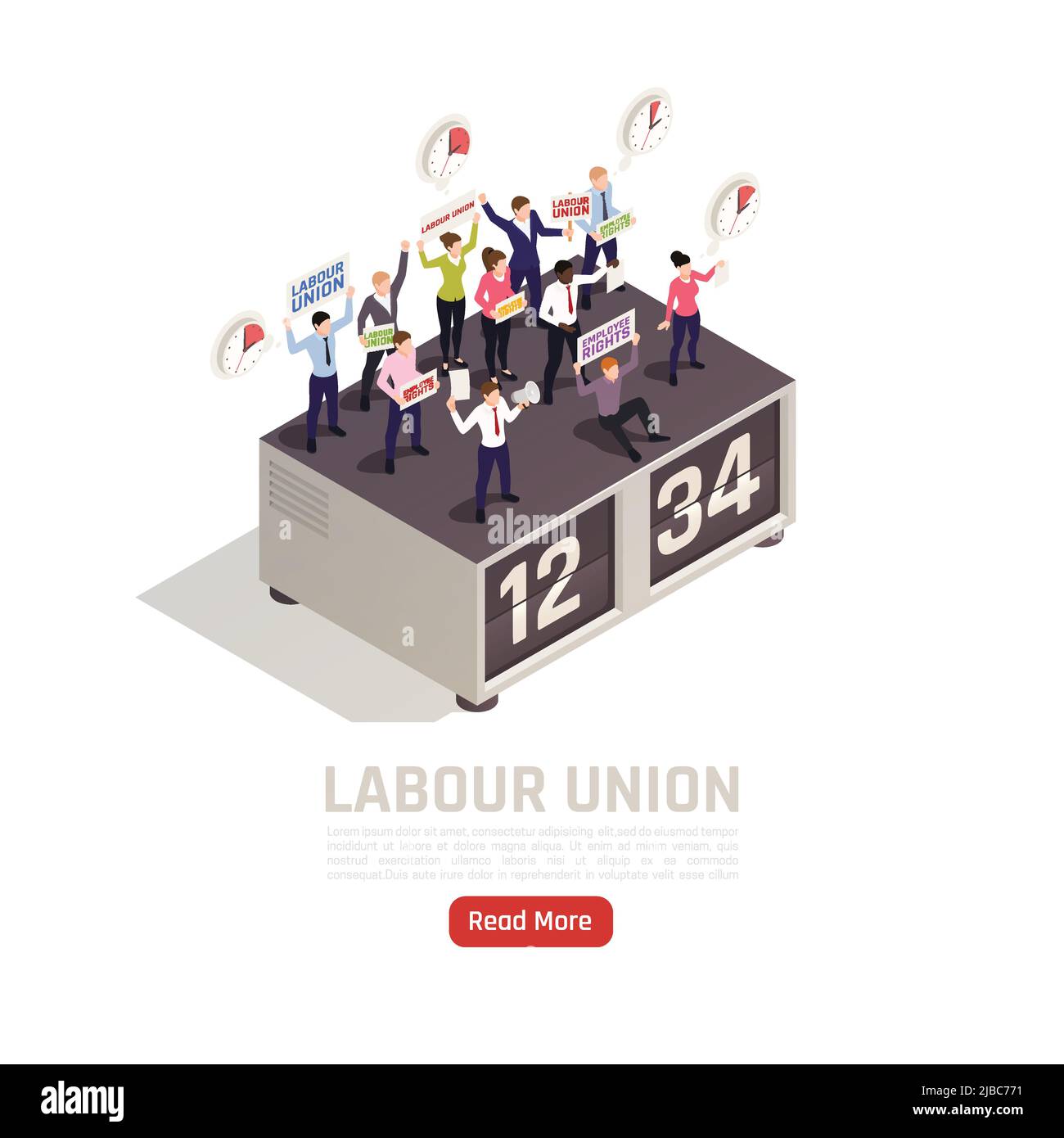 Employees with labor union members on strike protecting their wages ...