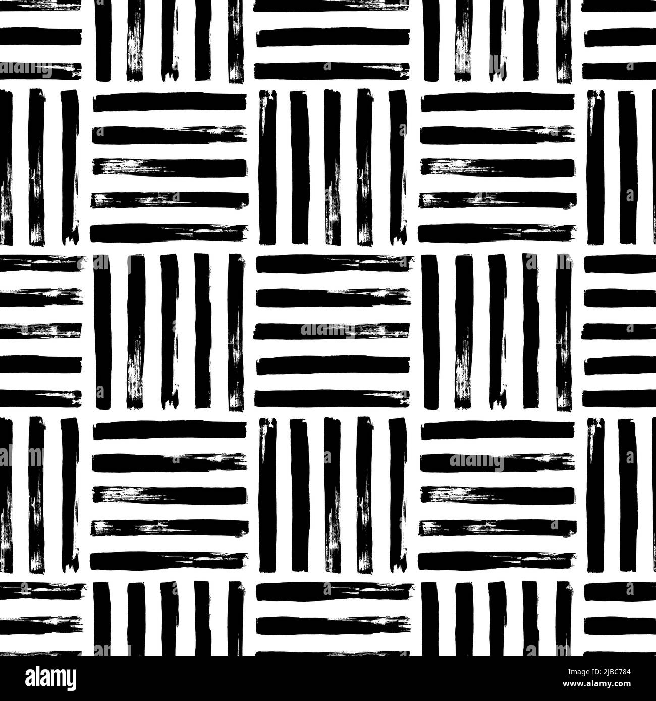 Striped square hand drawn vector seamless pattern Stock Vector Image ...