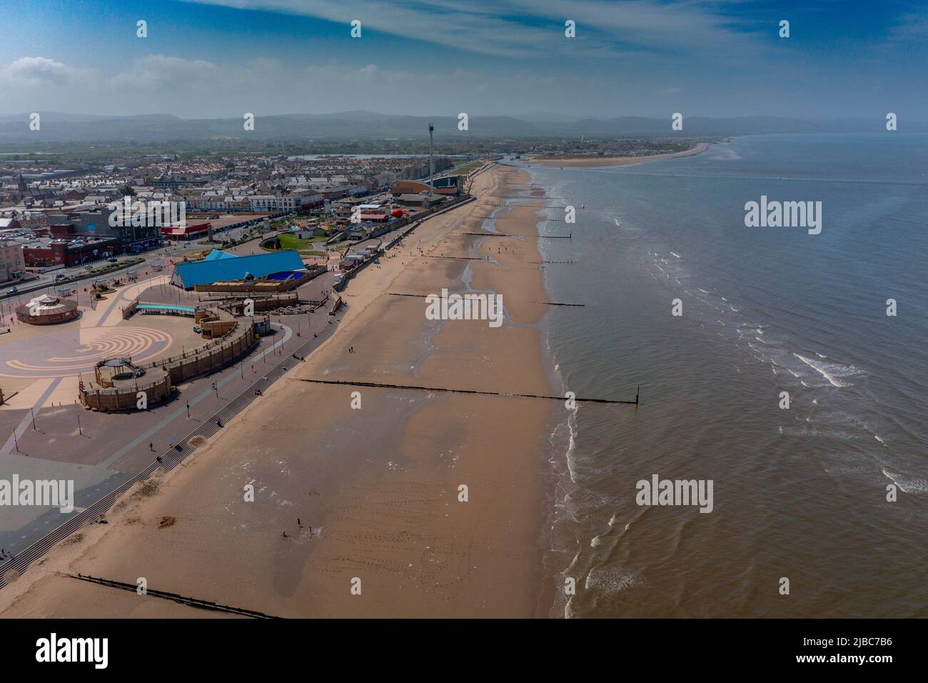 Aerial Photos of Rhyl Harbor and Sea Front Stock Photo - Alamy