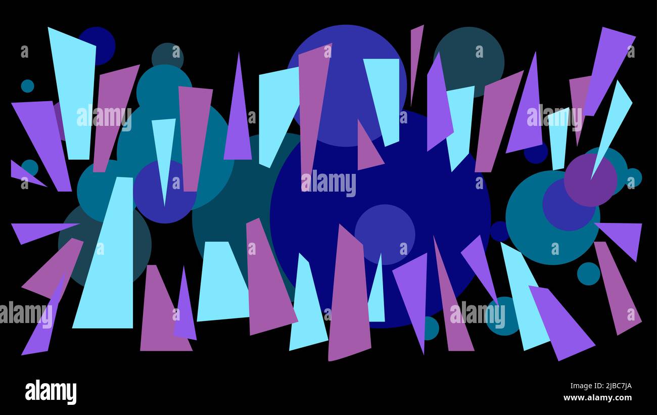 broken lines pink blue neon lines, geometric shapes, virtual space ...