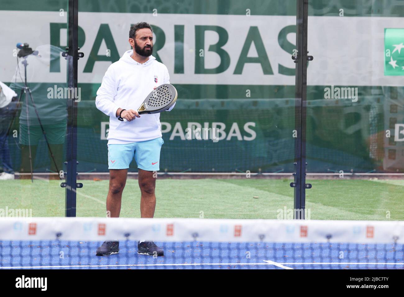 Cyril Hanouna playing Padel during French Open Roland Garros 2022 on ...