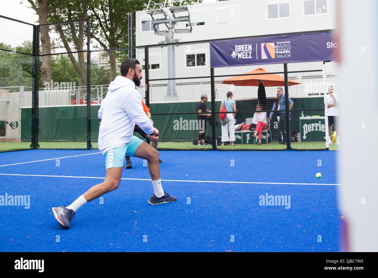 Cyril Hanouna playing Padel during French Open Roland Garros 2022 on ...