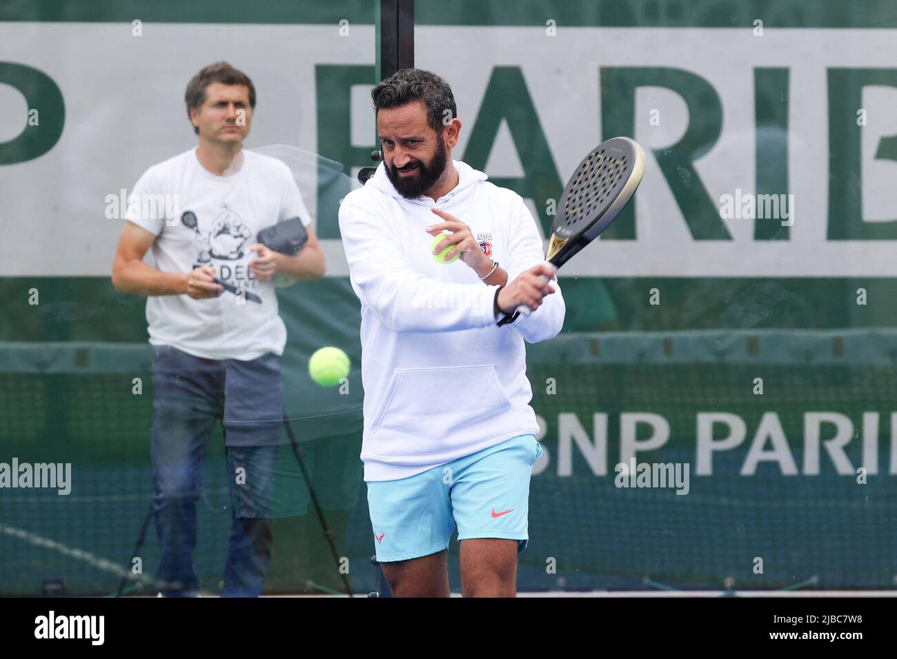 Cyril Hanouna playing Padel during French Open Roland Garros 2022 on ...