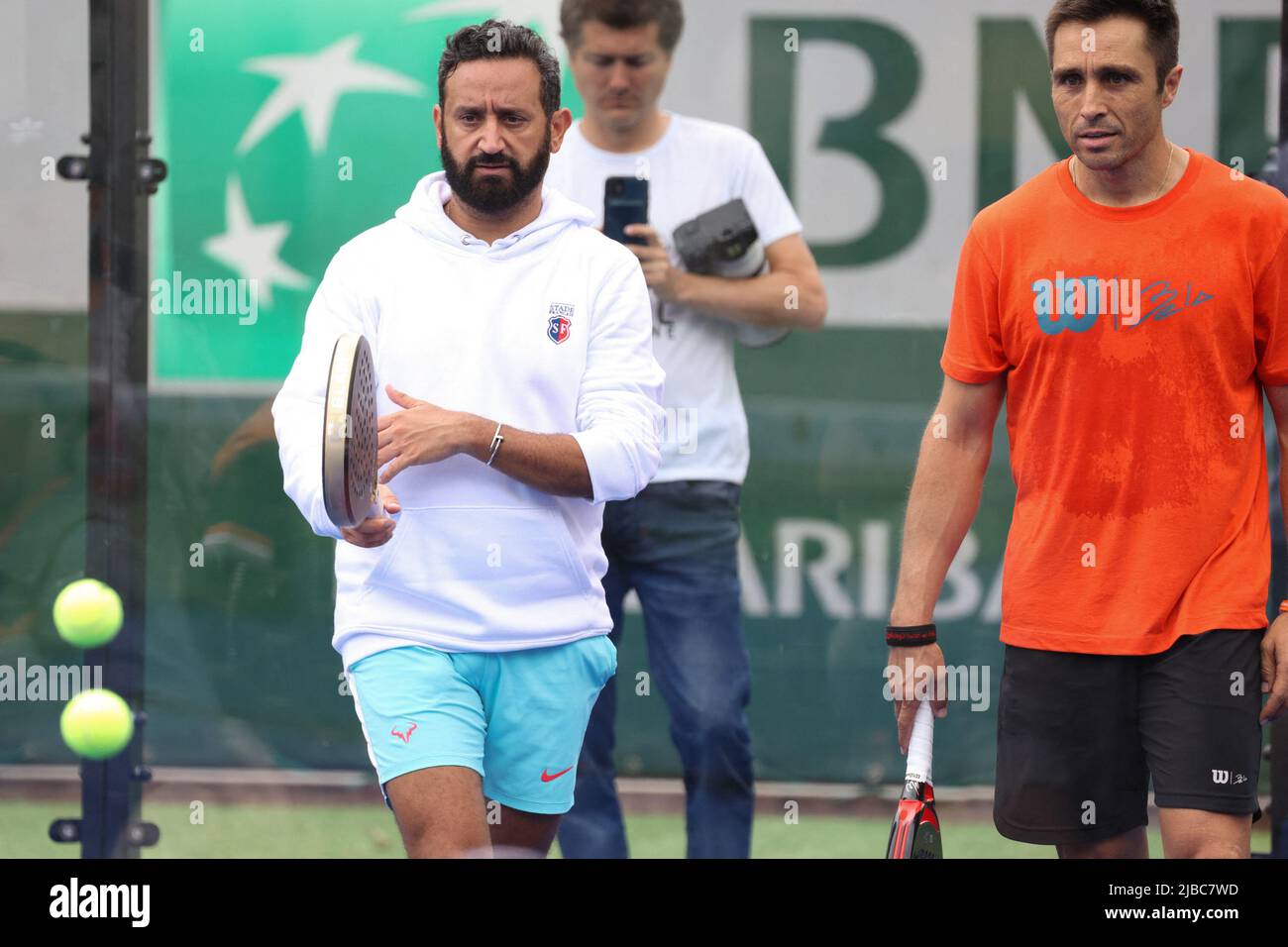 Cyril Hanouna playing Padel during French Open Roland Garros 2022 on ...