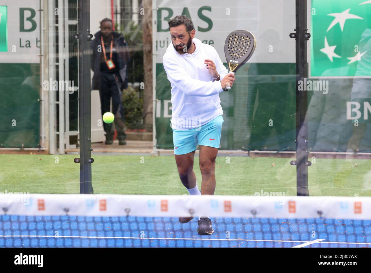 Cyril Hanouna playing Padel during French Open Roland Garros 2022 on ...
