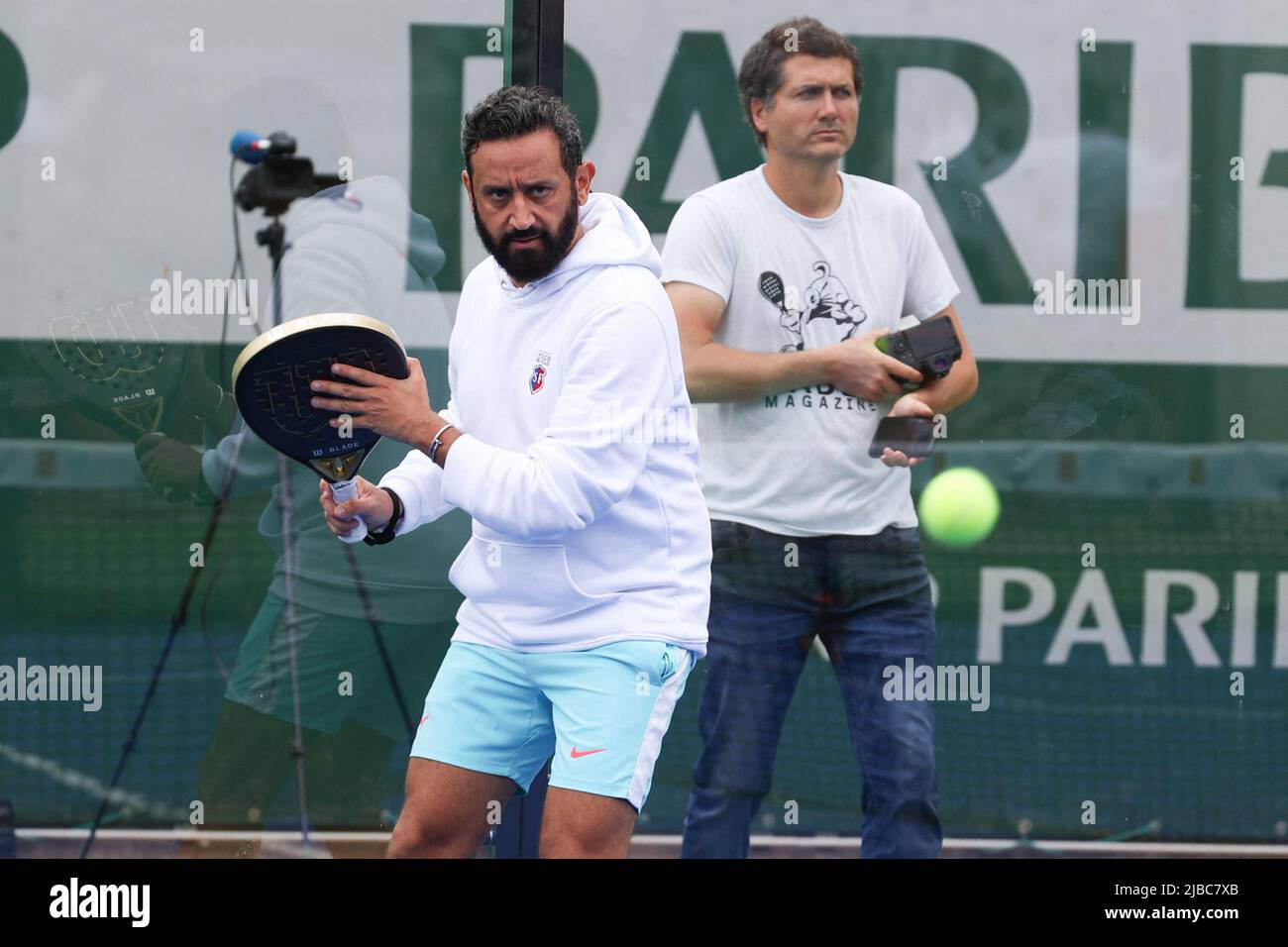 Cyril Hanouna playing Padel during French Open Roland Garros 2022 on ...