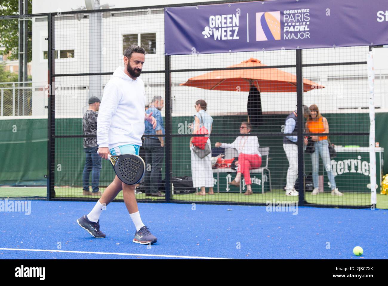 Cyril Hanouna playing Padel during French Open Roland Garros 2022 on ...