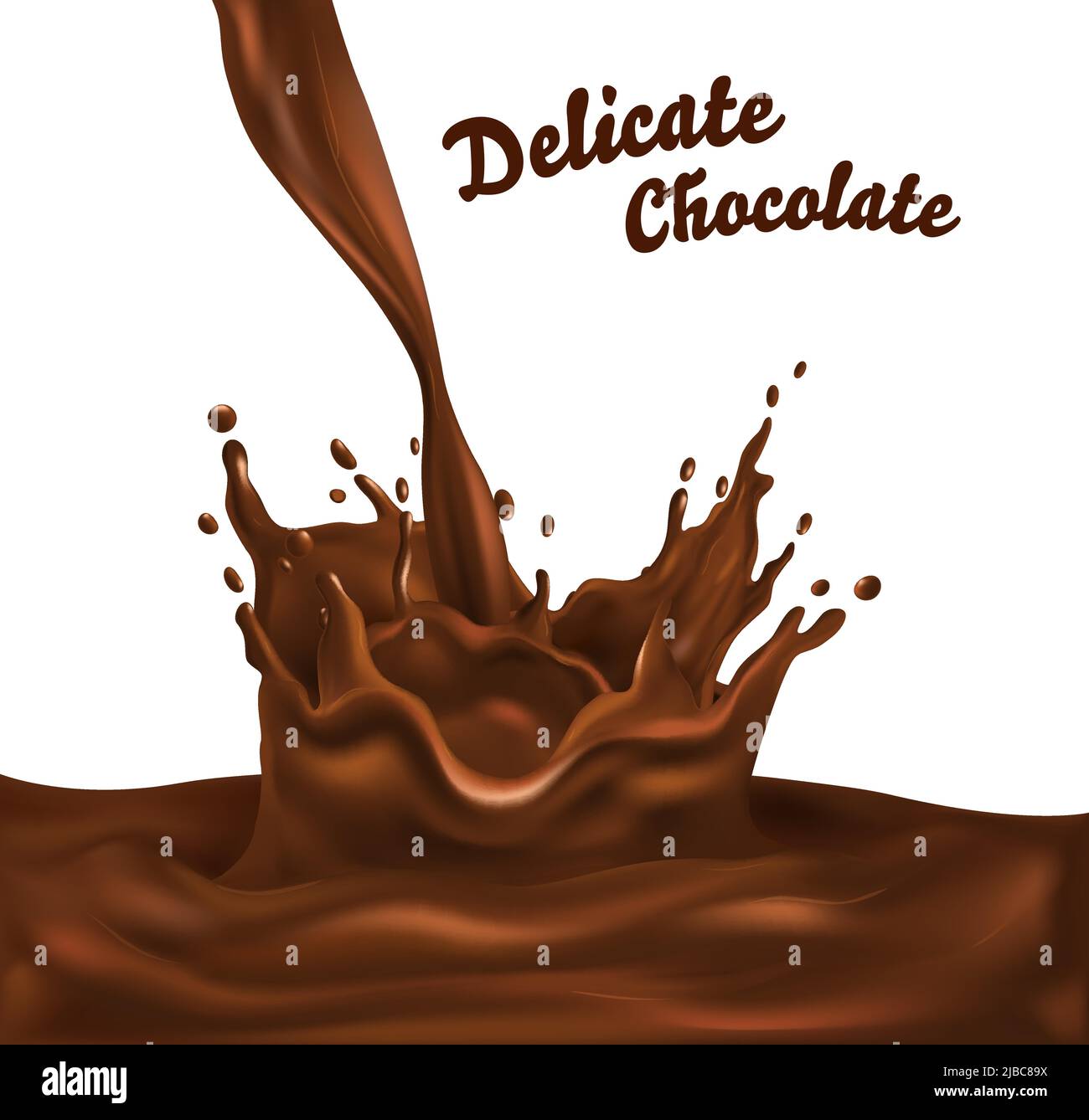 'Chocolate Pouring Realistic Background Stock Vector Image & Art - Alamy