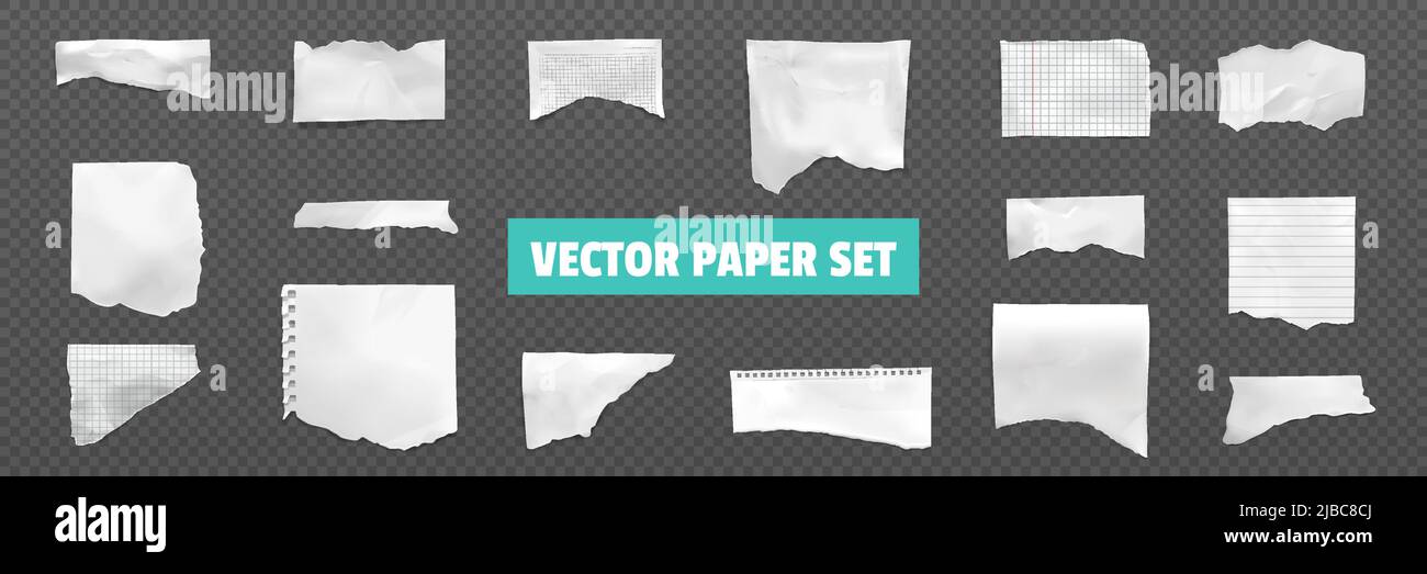 Ripped torn school notebook checked pages college lined paper scraps ...