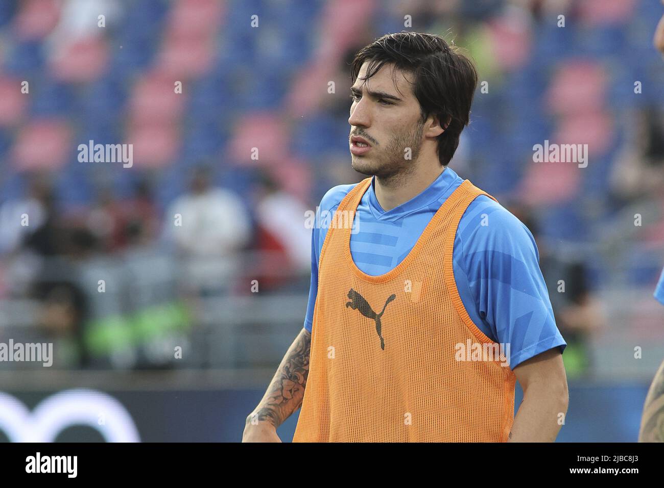 Sandro Tonali of Italy during warm up of Italy vs Germany, 1° day of ...