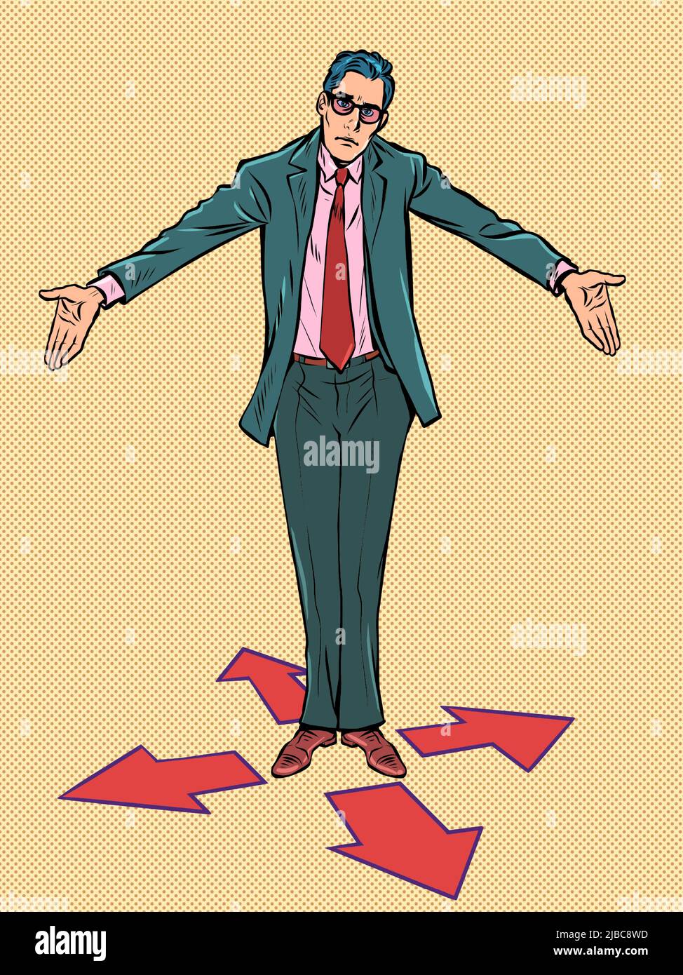 game character control right left forward back. Businessman at the fork ...