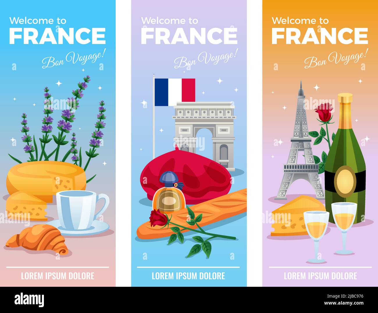 Travel banners vertical Cut Out Stock Images & Pictures - Alamy