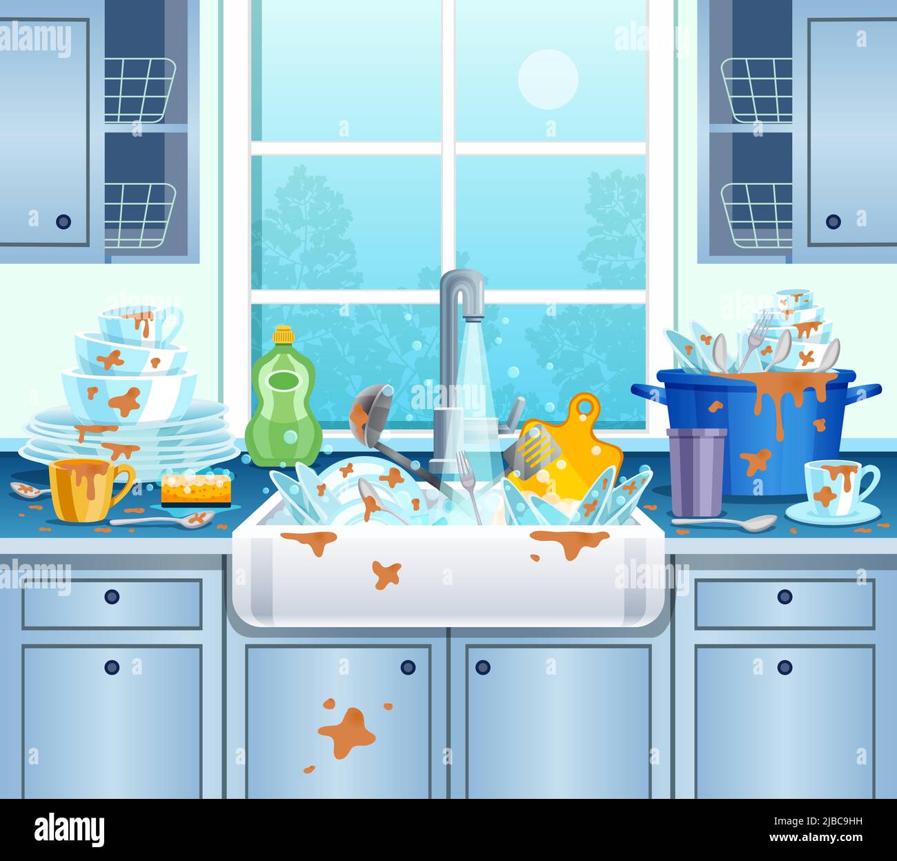 Clean Kitchen Cartoon