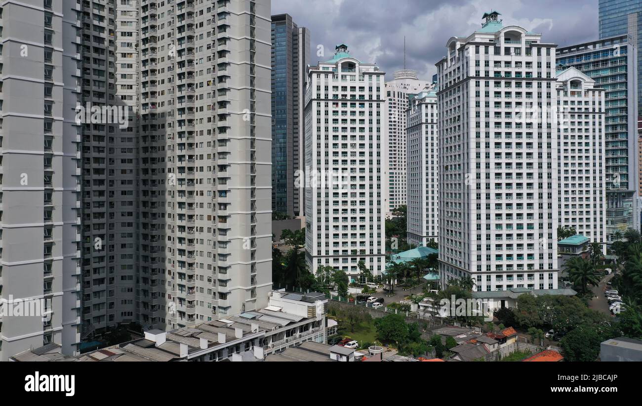 High-rise modern residential condominium building in downtown Jakarta ...
