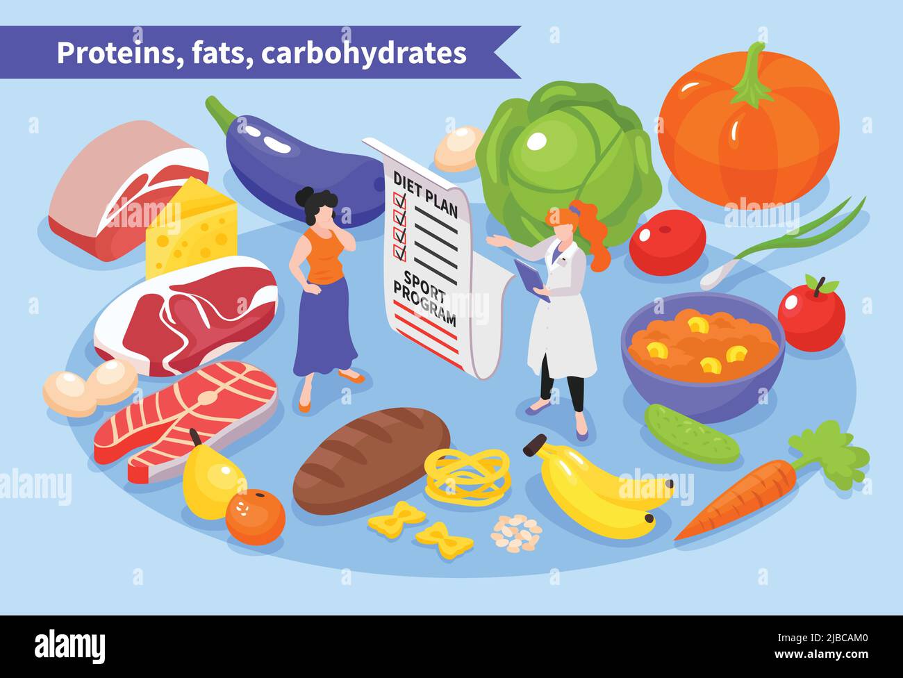 Isometric dietician nutritionist composition with diet plan doctor ...