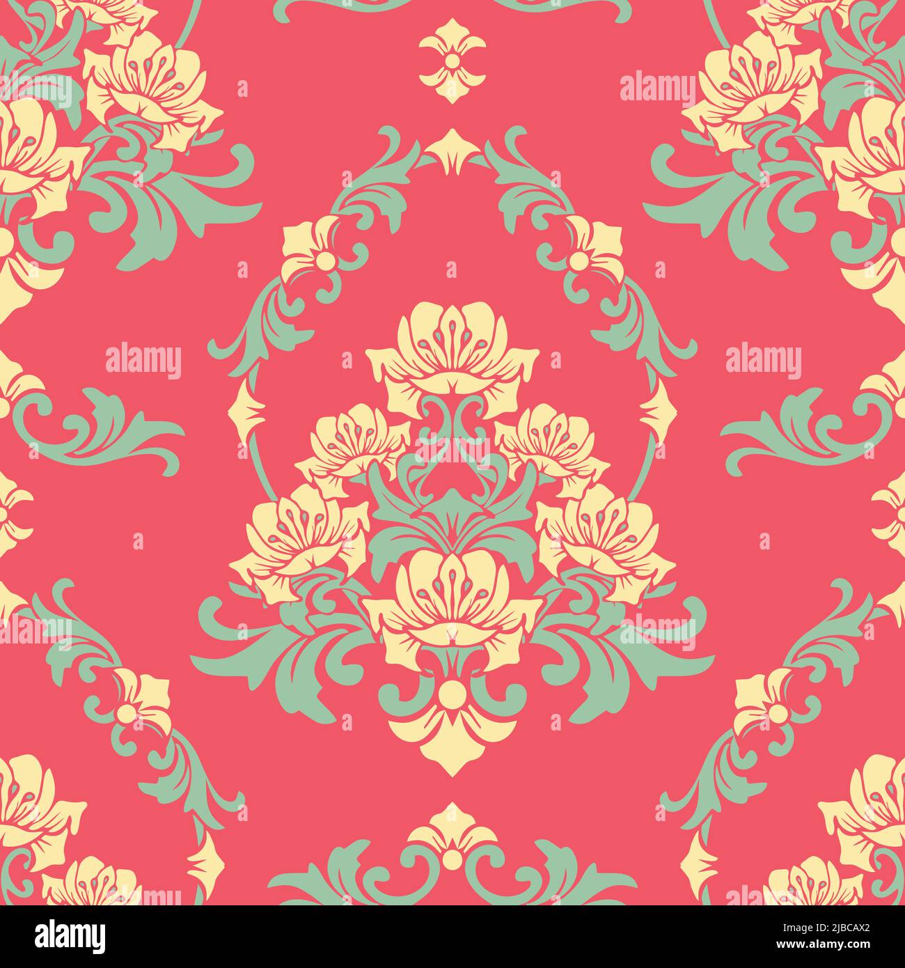 Seamless vector pattern with romantic lilies on pink background ...