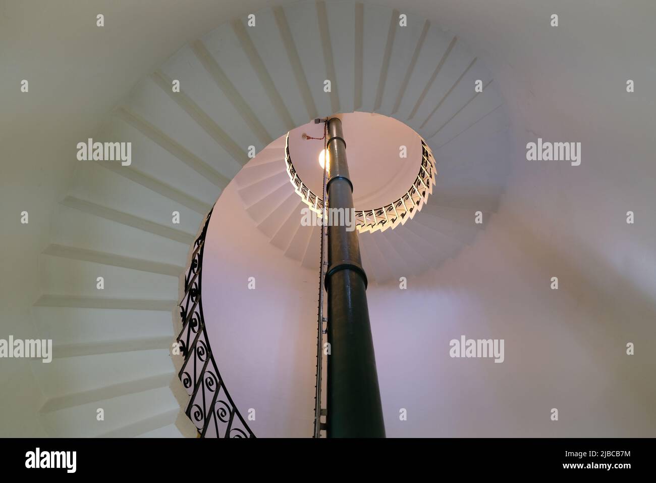 Interior of the lighthouse at Flamborough hea, Yrkshire, UK Stock Photo ...
