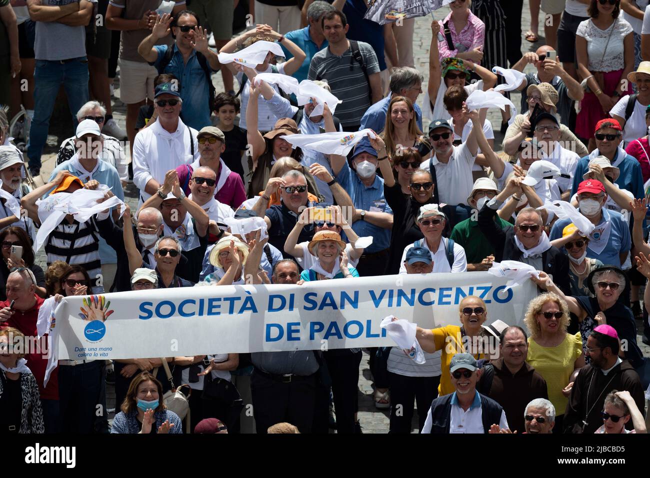 Italy, Rome, Vatican, 2022/05/5.Pope Francis adresses the crowd from ...