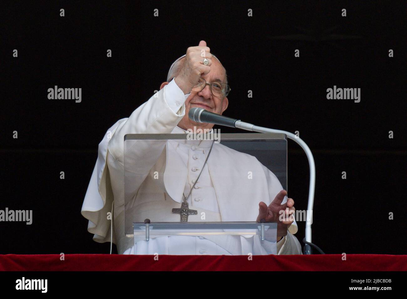 Italy, Rome, Vatican, 2022/05/5.Pope Francis adresses the crowd from ...