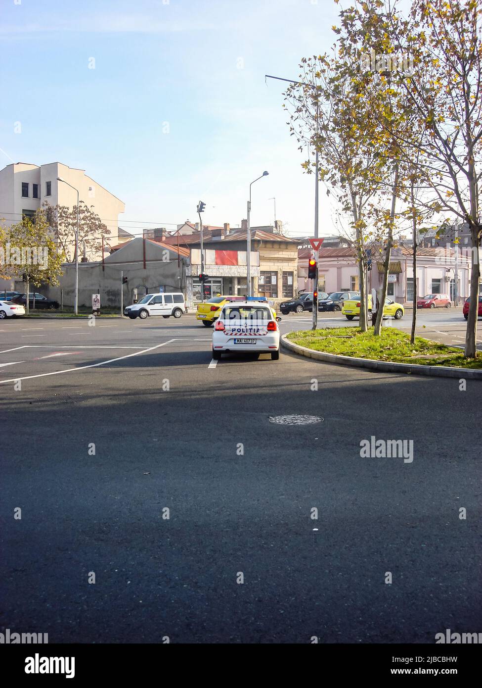 Car traffic, pollution, traffic jam in the morning and evening in the ...