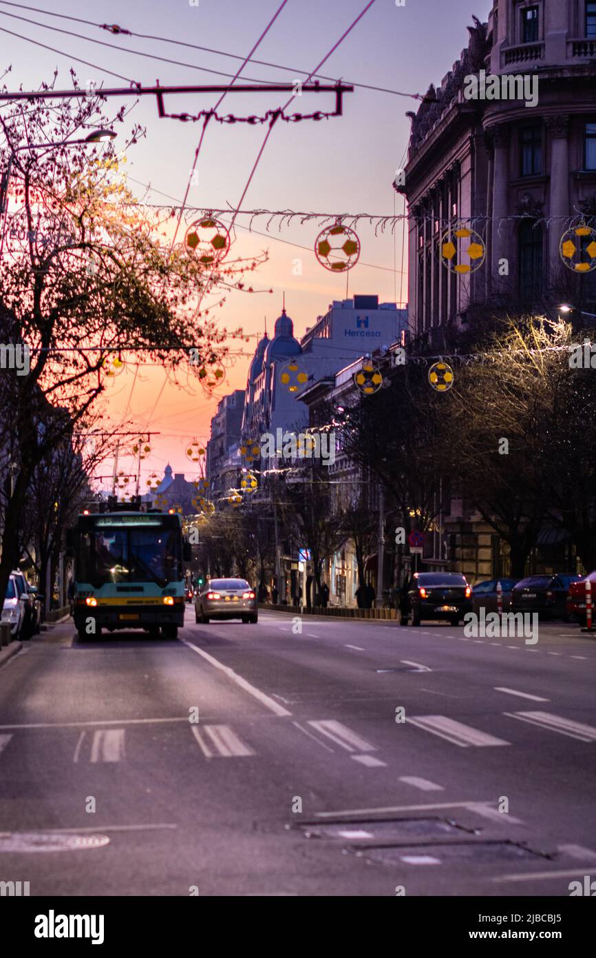 Car traffic, pollution, traffic jam in the morning and evening in the ...