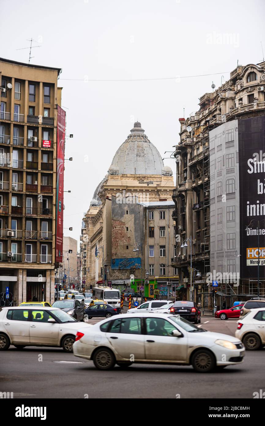 Car traffic, pollution, traffic jam in the morning and evening in the ...