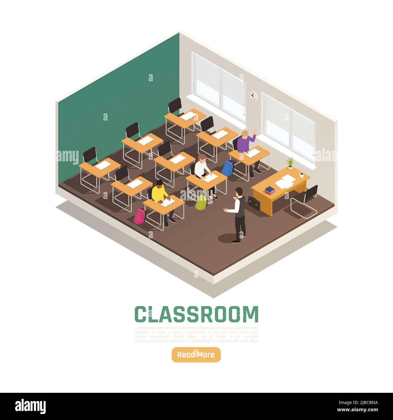 Empty computer classroom school Cut Out Stock Images & Pictures - Alamy