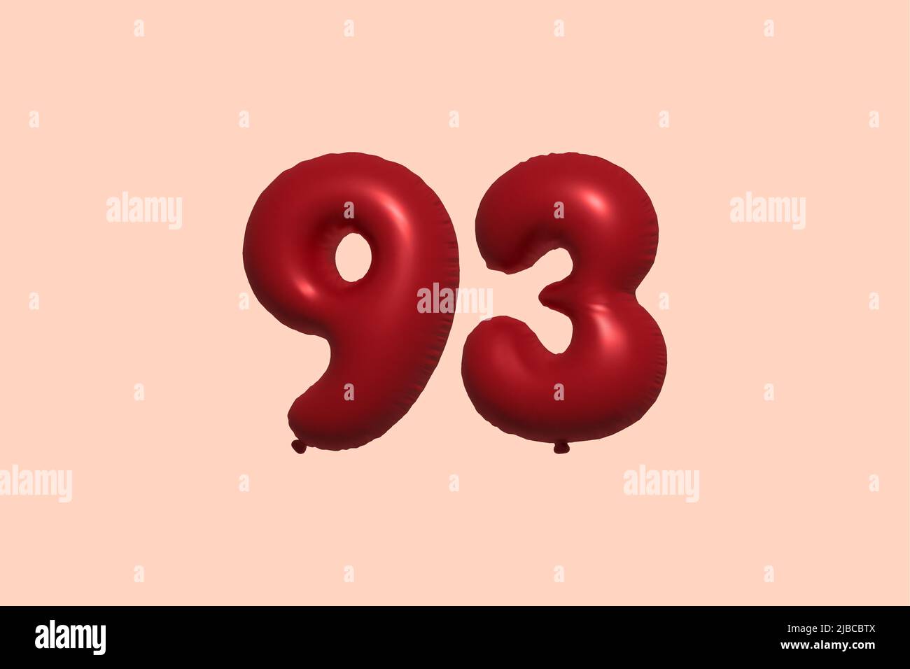 93 3d number balloon made of realistic metallic air balloon 3d ...