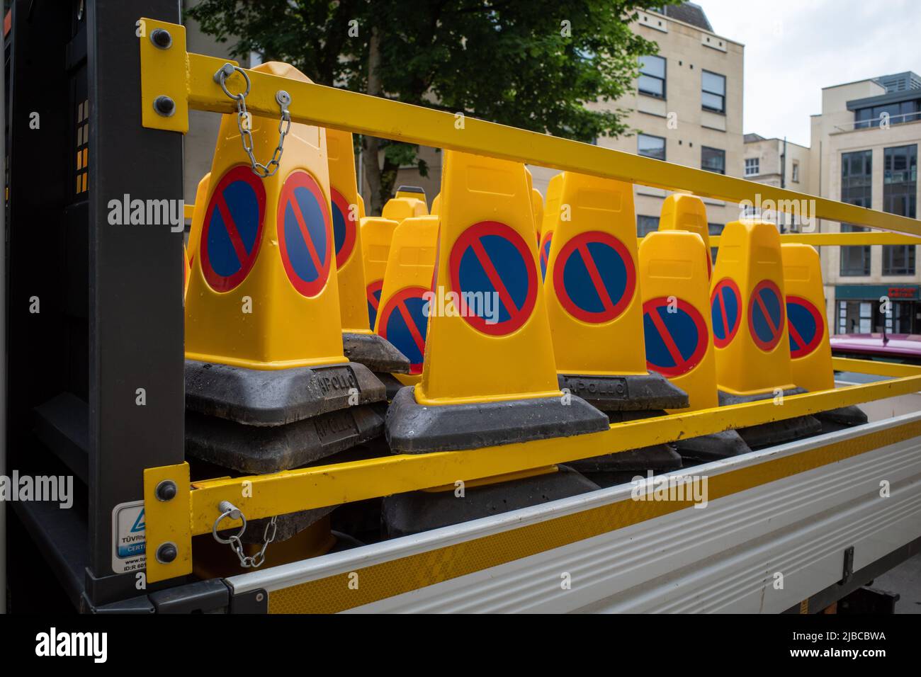 No Parking cones on a truck (Jun22 Stock Photo - Alamy