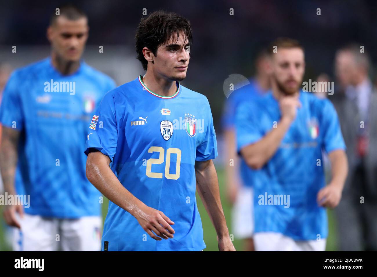 Matteo Cancellieri of Italy looks on during the Uefa Nations League ...