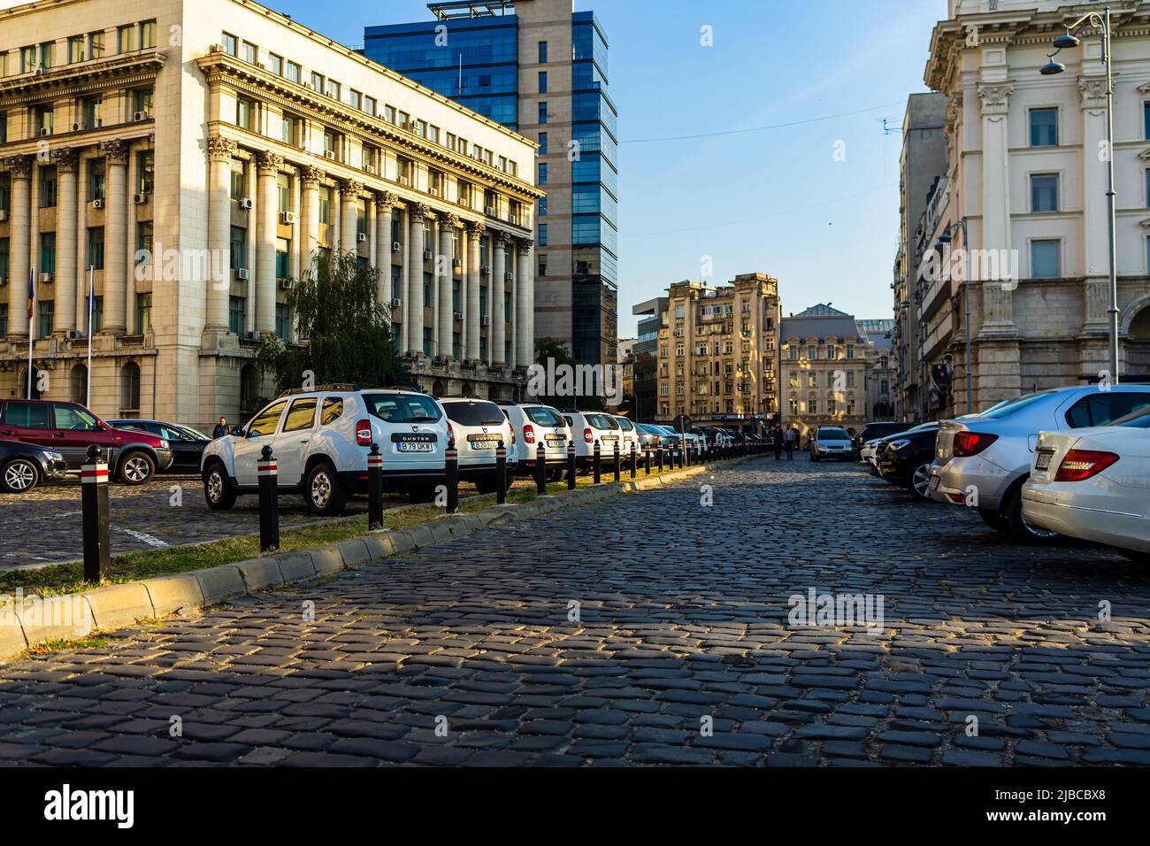 Car traffic, pollution, traffic jam in the morning and evening in the ...