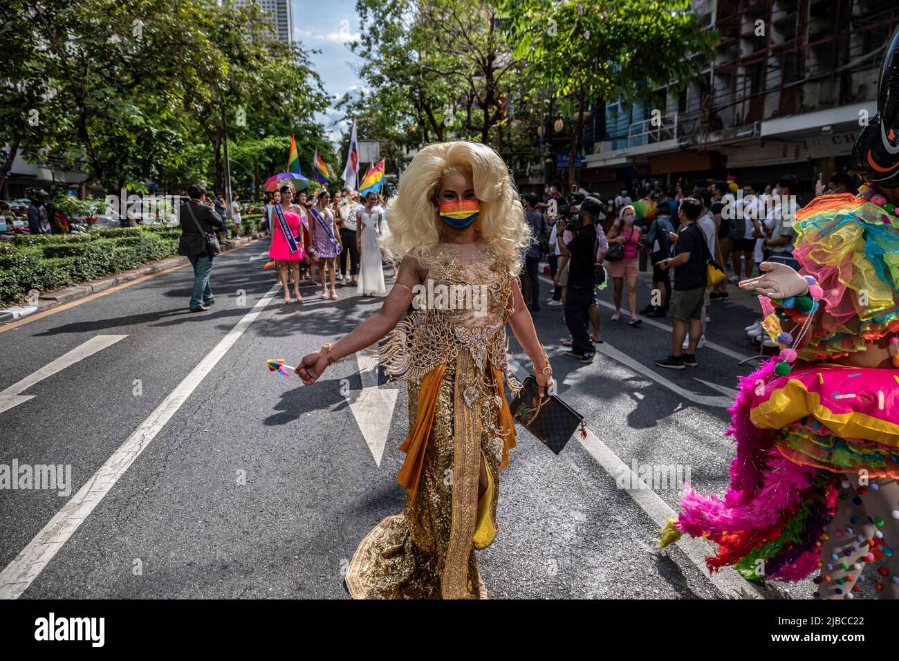 Bangkok, Thailand. 5th June, 2022. Members of the LGBTQIA community and ...
