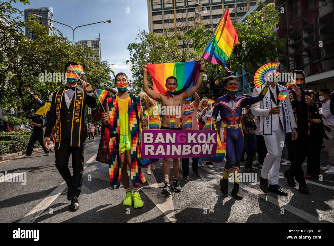 Bangkok, Thailand. 5th June, 2022. Members of the LGBTQIA community and ...