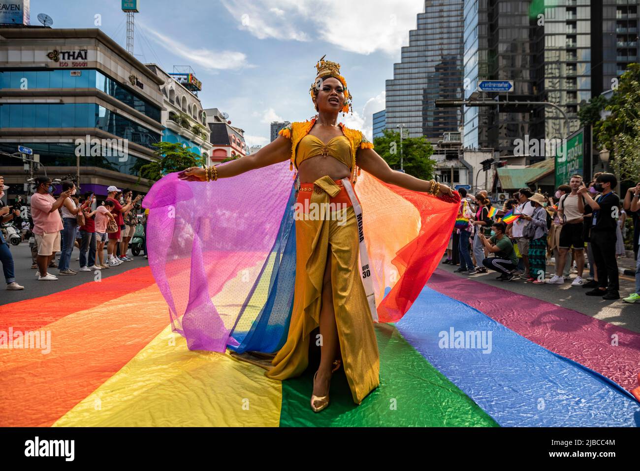 Bangkok, Thailand. 5th June, 2022. Members of the LGBTQIA community and ...