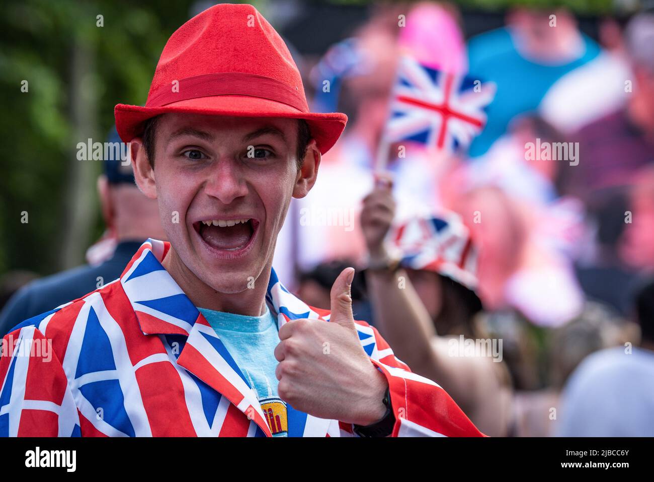 Party reveler seen dancing during the Queen Elizabeth II Platinum ...