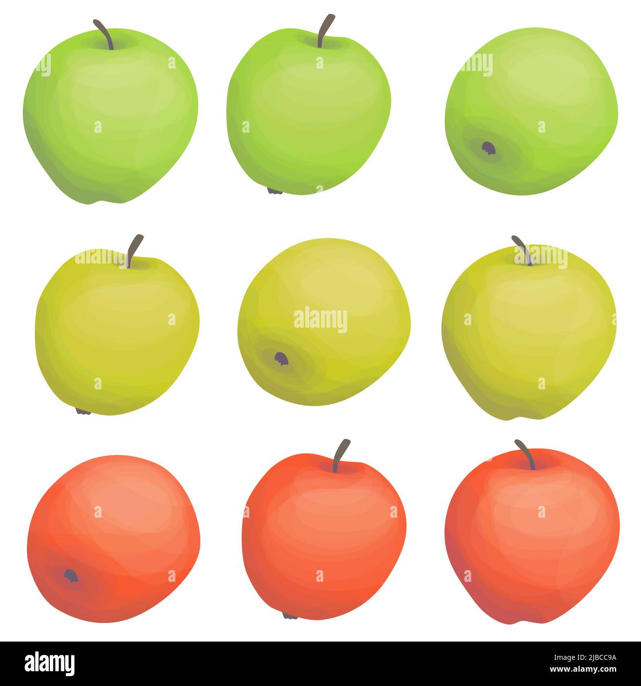 Apple set graphic color isolated illustration vector Stock Vector Image ...
